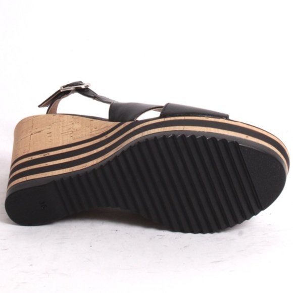 PHIL GATIÈR by REPO | Shoes | Italian Black Leather Slingback Wedge ...